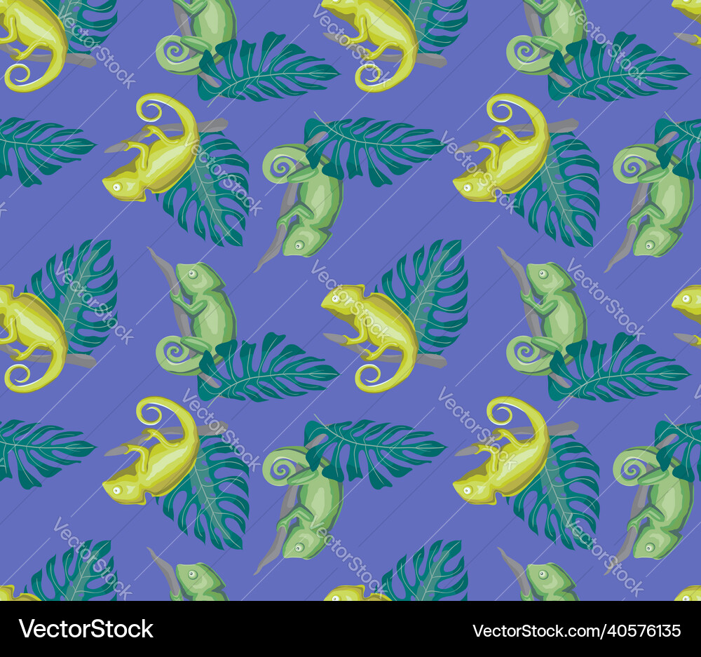 Bright seamless tropical pattern green and yellow Vector Image