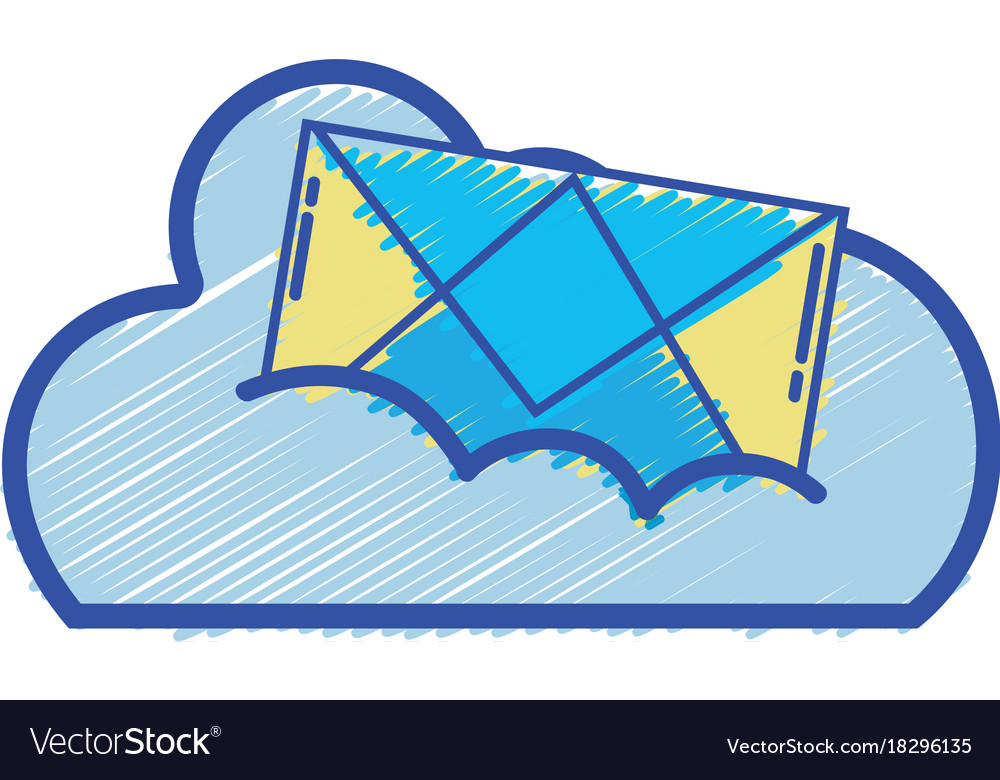 Cloud data with e-mail card message Royalty Free Vector