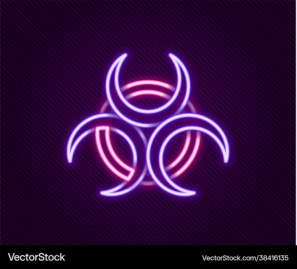 Glowing neon line biohazard symbol icon isolated Vector Image