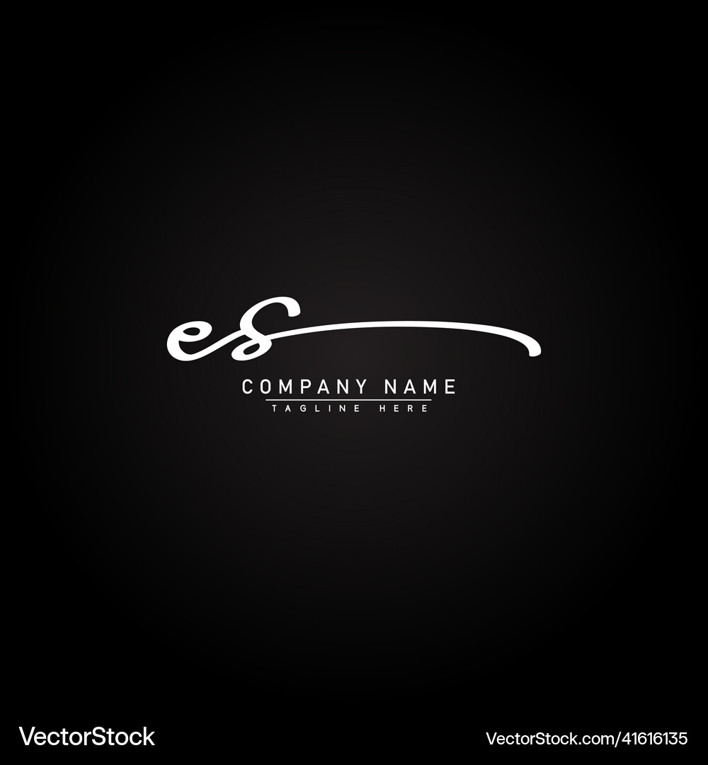 Initial letter es logo - handwritten signature Vector Image
