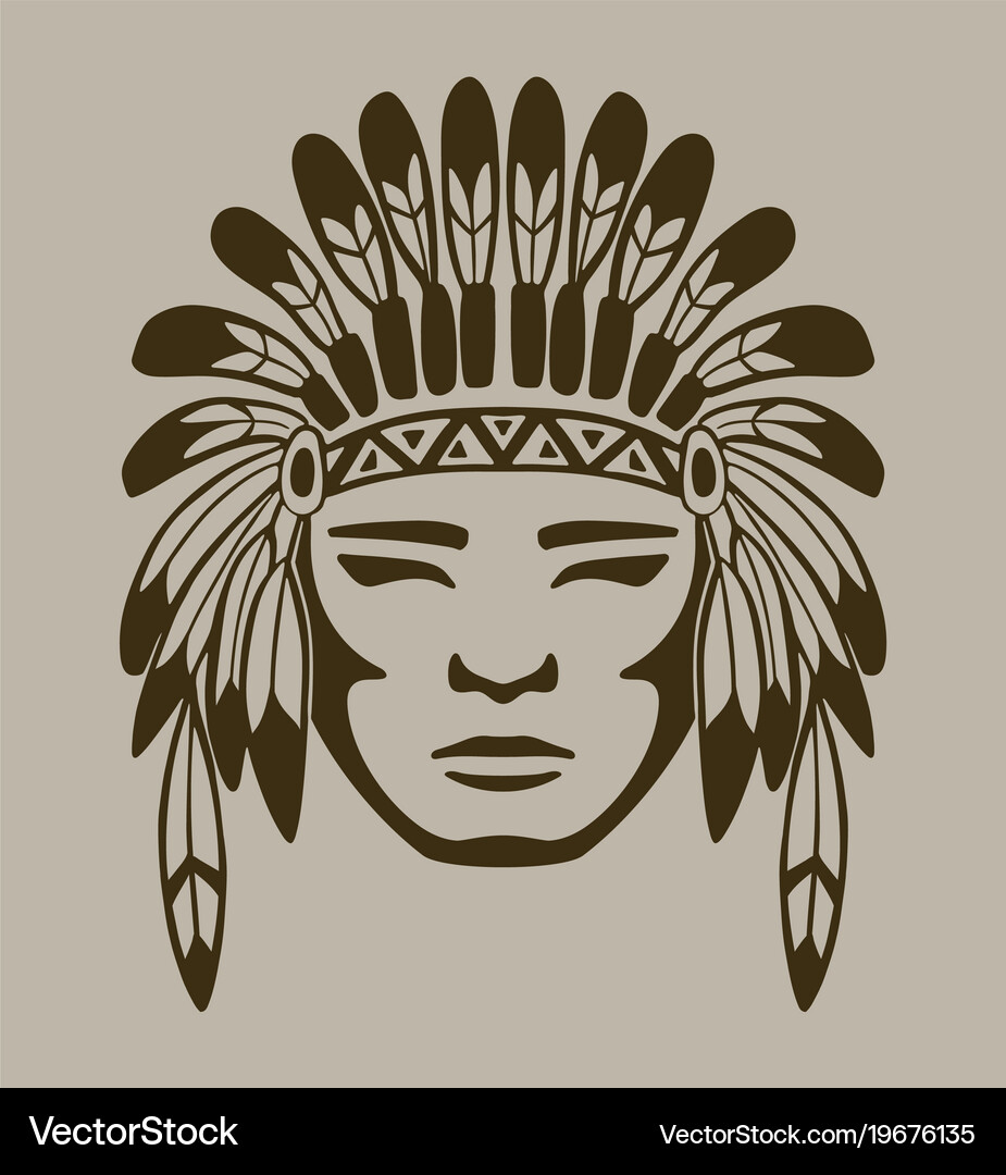 Native American Warrior Headdress Royalty Free Vector Image