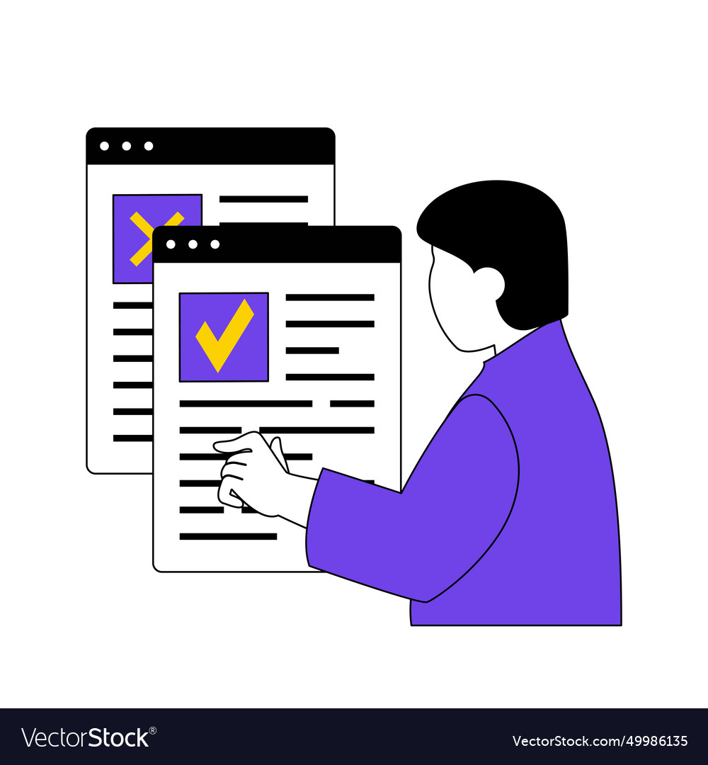 Online voting concept with cartoon people in flat Vector Image Online voting concept with cartoon people in flat Vector Image