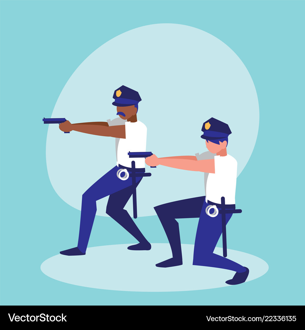 Police men avatar character Royalty Free Vector Image