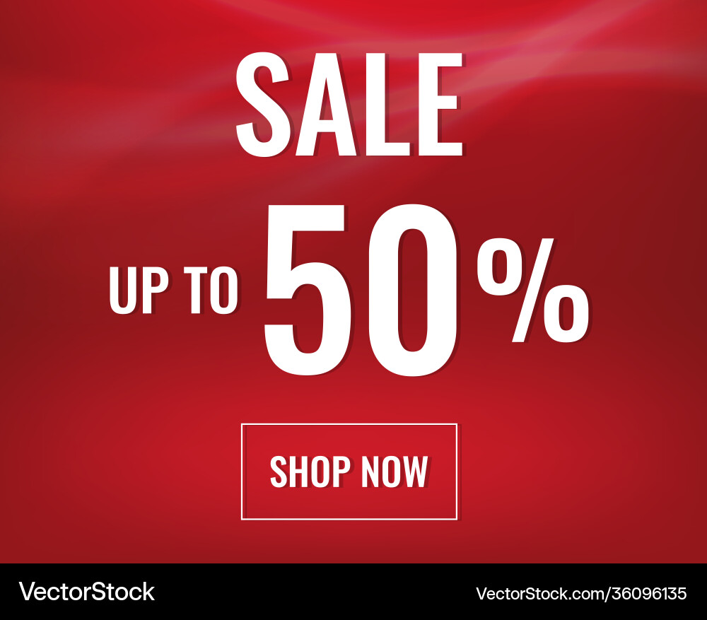 Red sale banner with text Royalty Free Vector Image