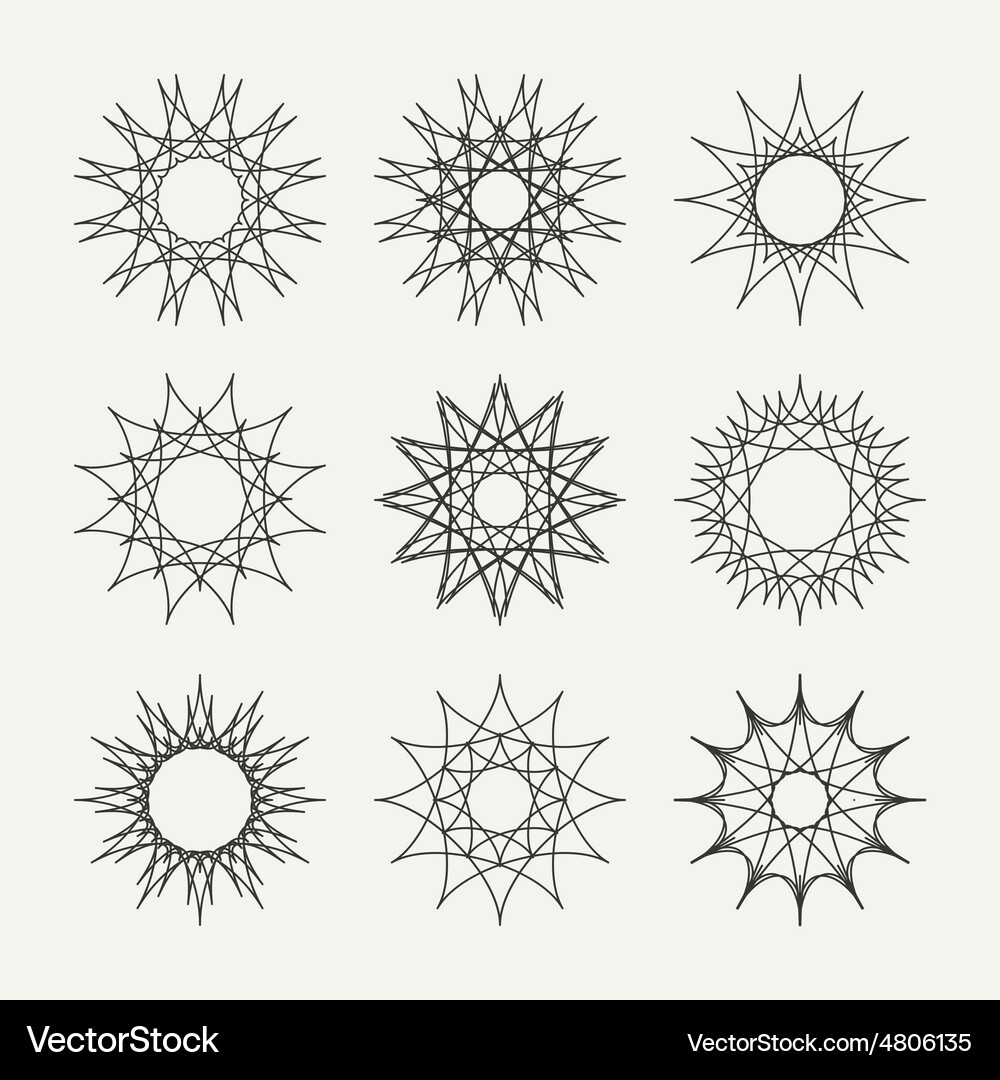 Simple monochrome geometric abstract symmetric Vector Image