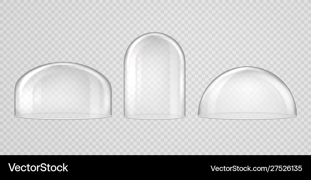 Spherical glass domes on transparent background Vector Image