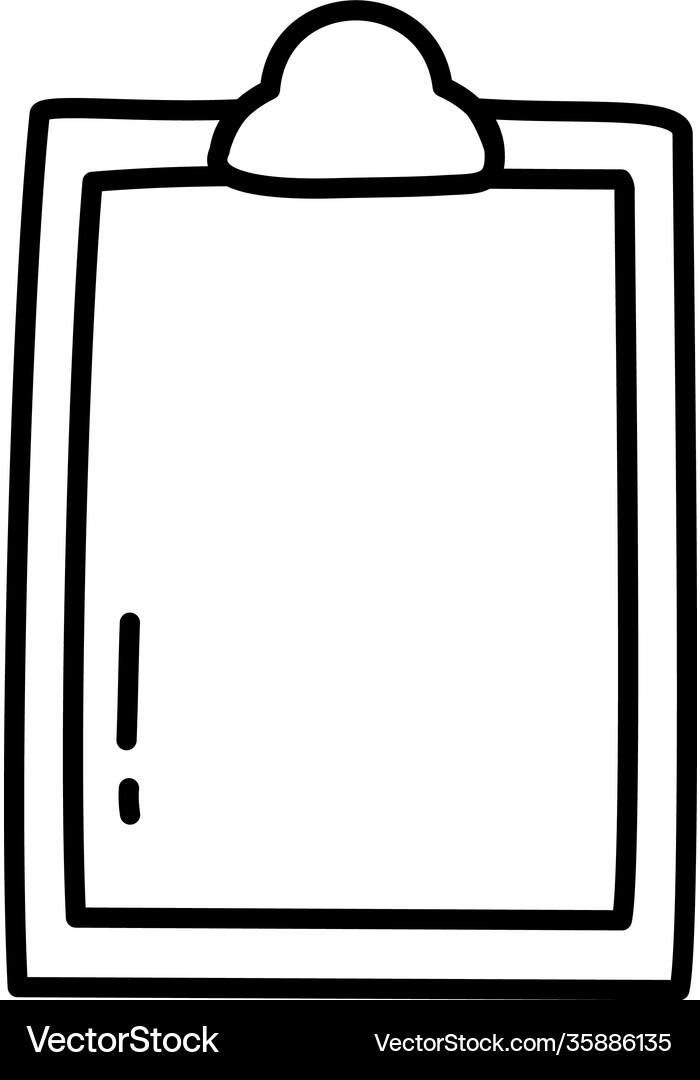 Stationary concept clipboard icon line doodle Vector Image
