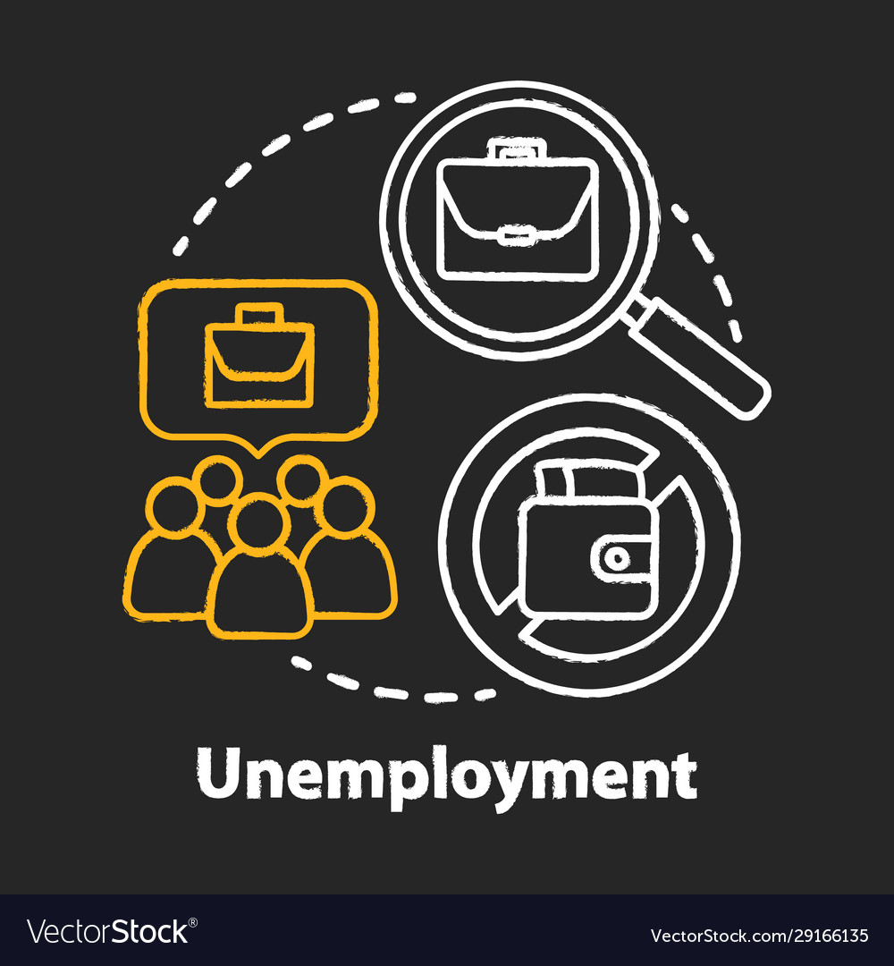 Unemployment chalk concept icon poverty idea Vector Image Unemployment chalk concept icon poverty idea Vector Image
