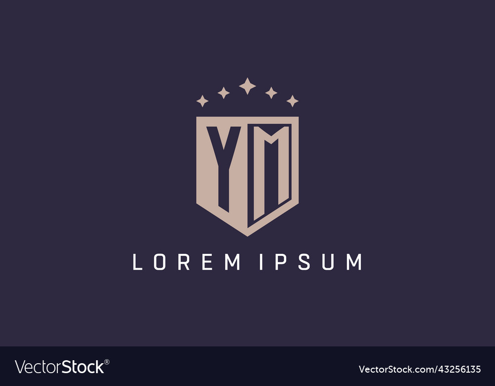 Ym initial shield logo icon geometric style design