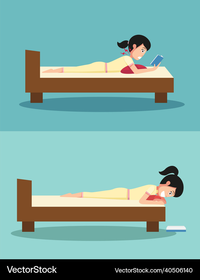 Best and worst positions for read a book Vector Image