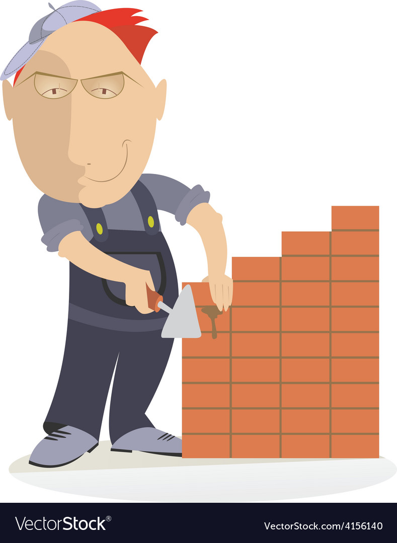 Bricklayer Royalty Free Vector Image - VectorStock Bricklayer Royalty Free Vector Image - VectorStock