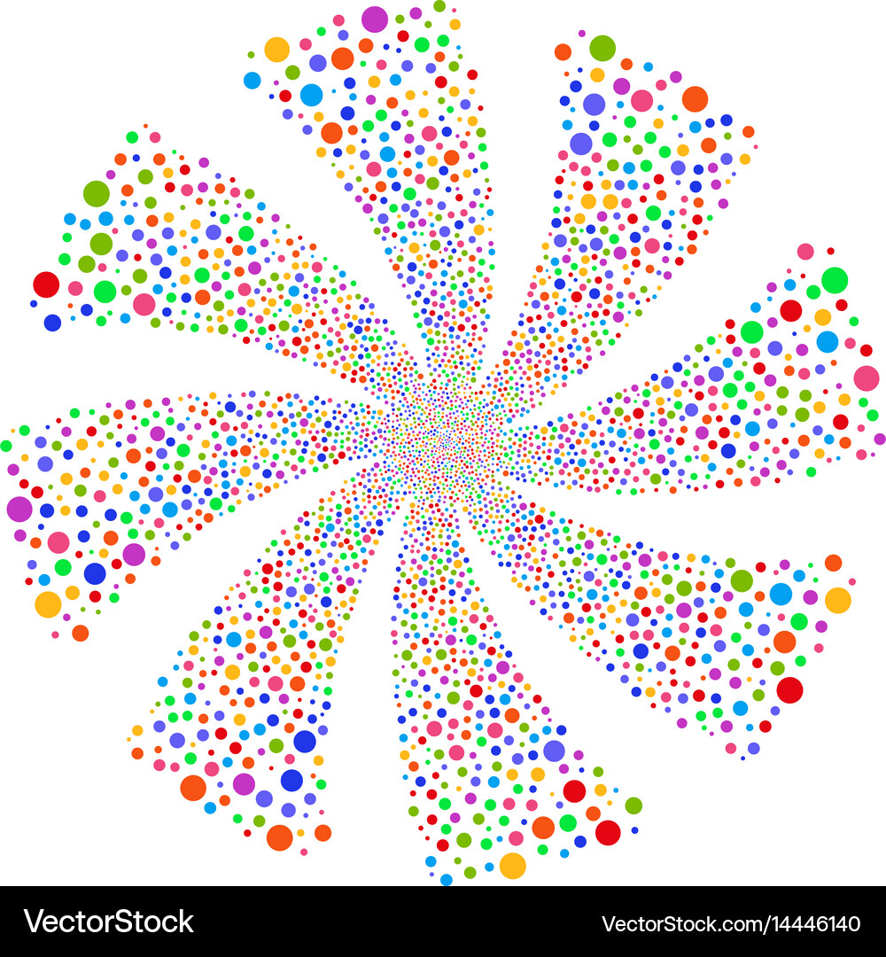 Circle fireworks swirl flower Royalty Free Vector Image
