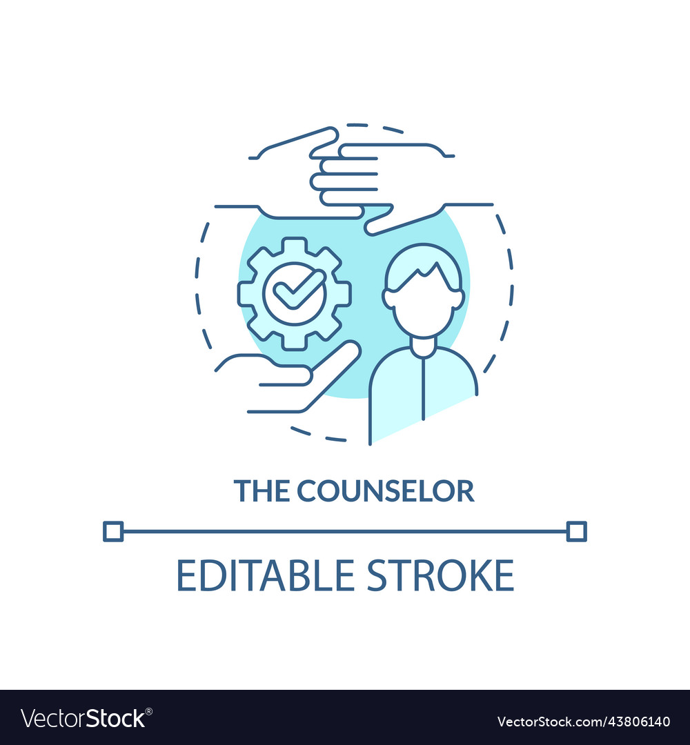Counselor turquoise concept icon Royalty Free Vector Image Counselor turquoise concept icon Royalty Free Vector Image