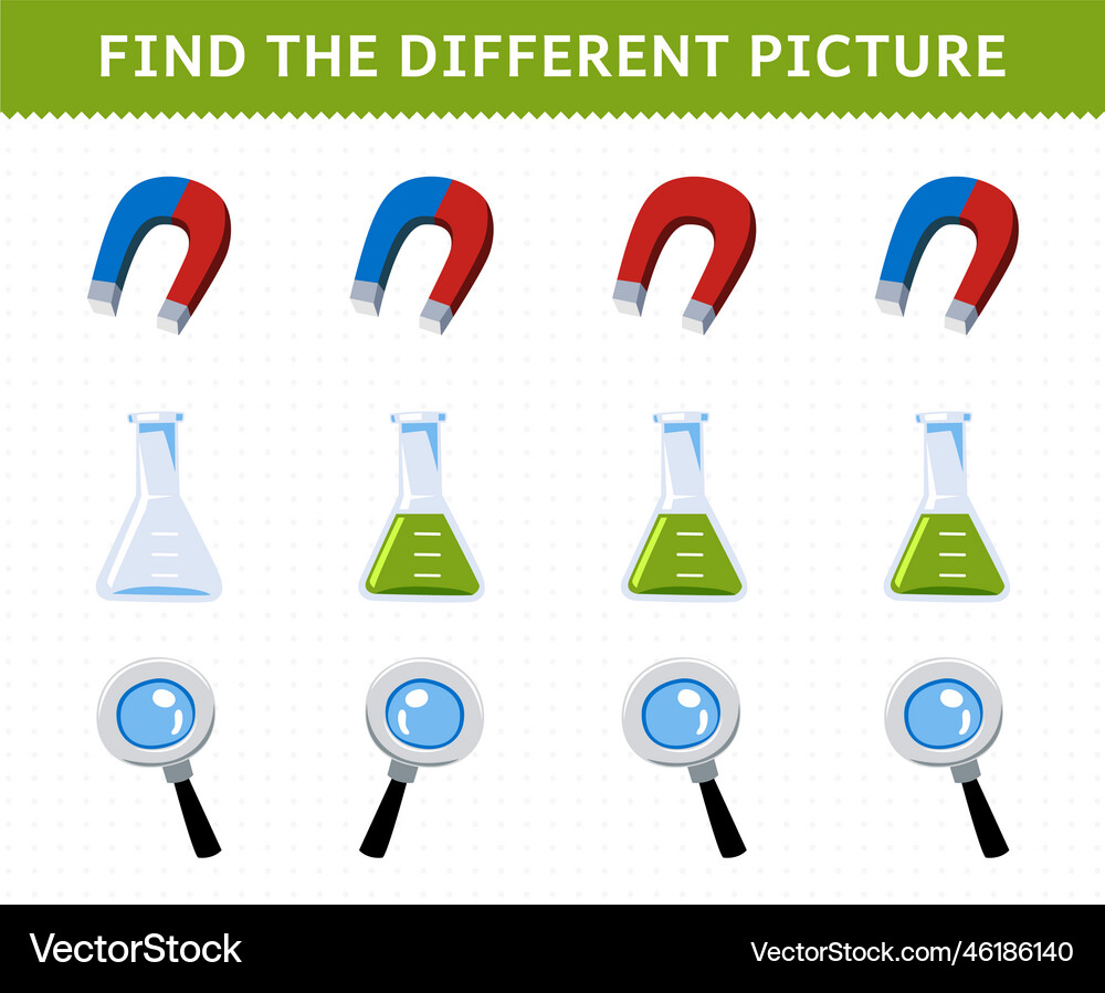 Education game for children find the different Vector Image