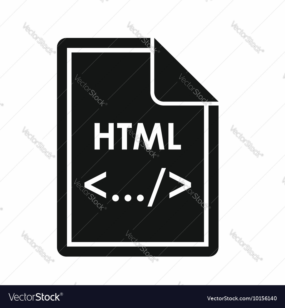 File html icon simple style Royalty Free Vector Image