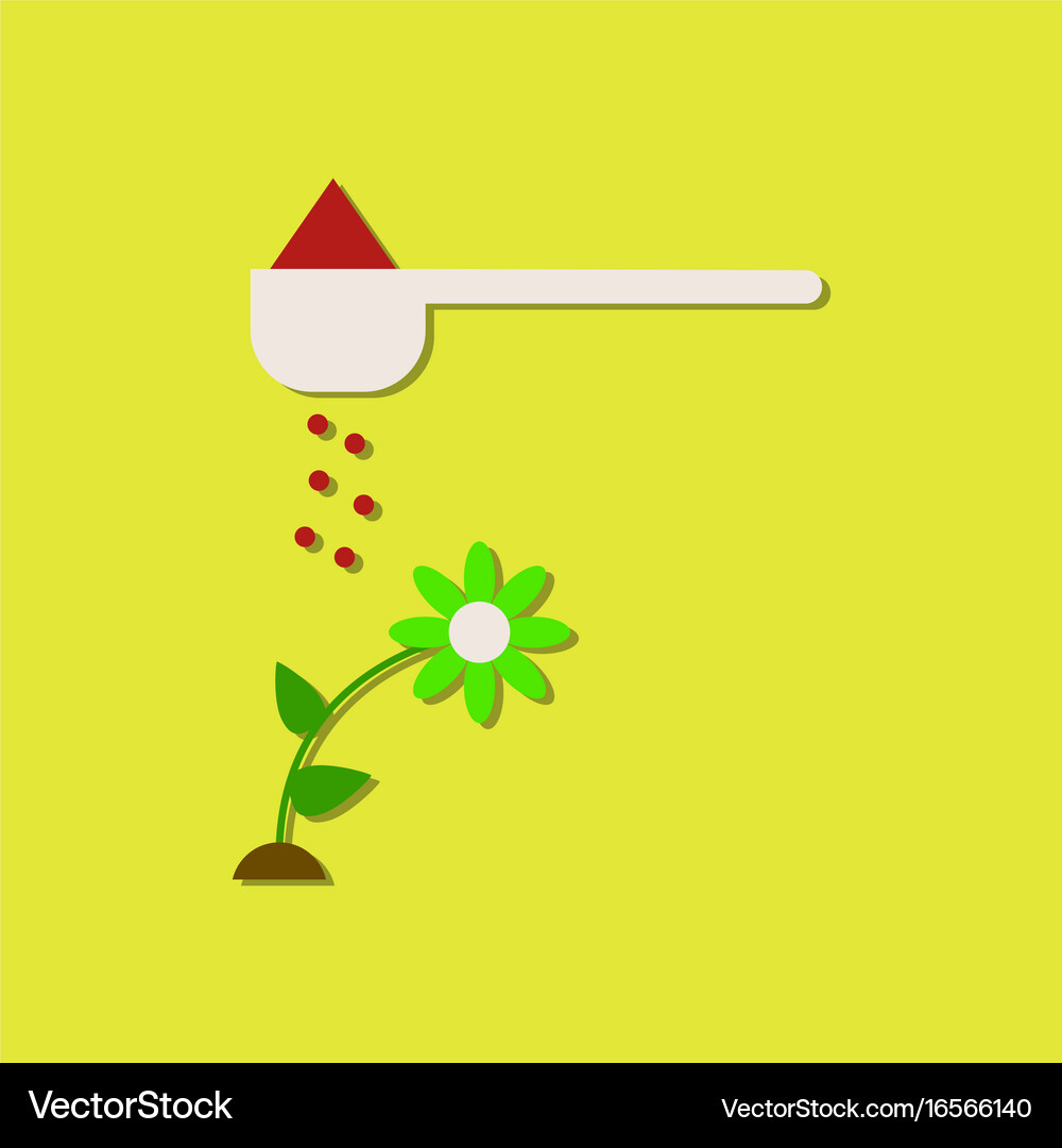 Flat icon design collection care for flower Vector Image