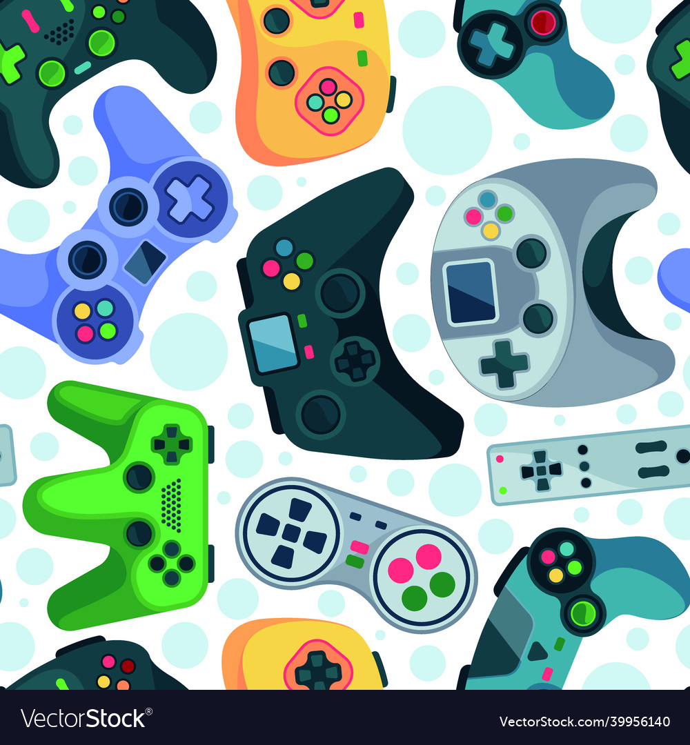 Gaming pattern video games gadgets console Vector Image