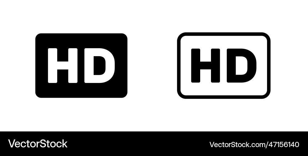 Hd icon design high quality video sign Royalty Free Vector
