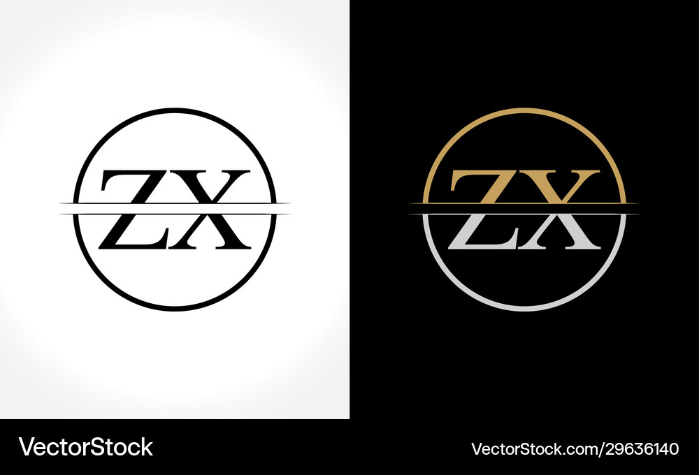 Initial zx logo design template creative letter Vector Image