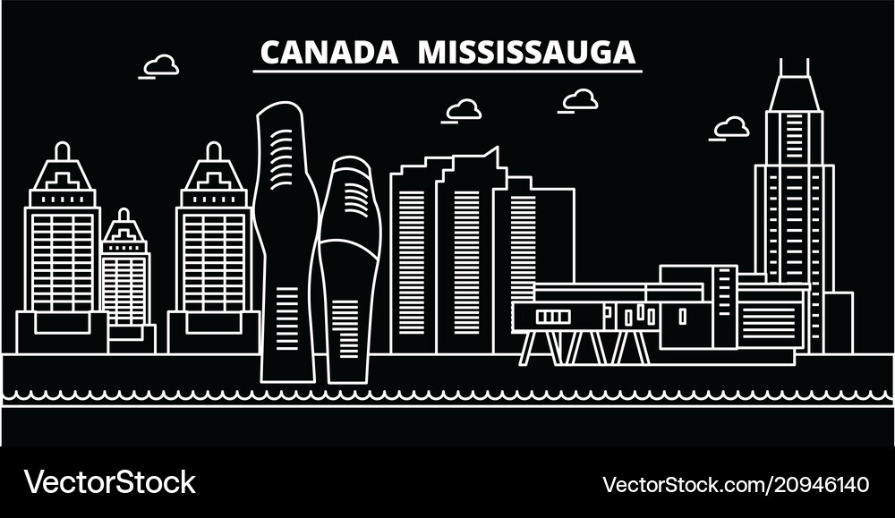 Mississauga silhouette skyline canada Royalty Free Vector