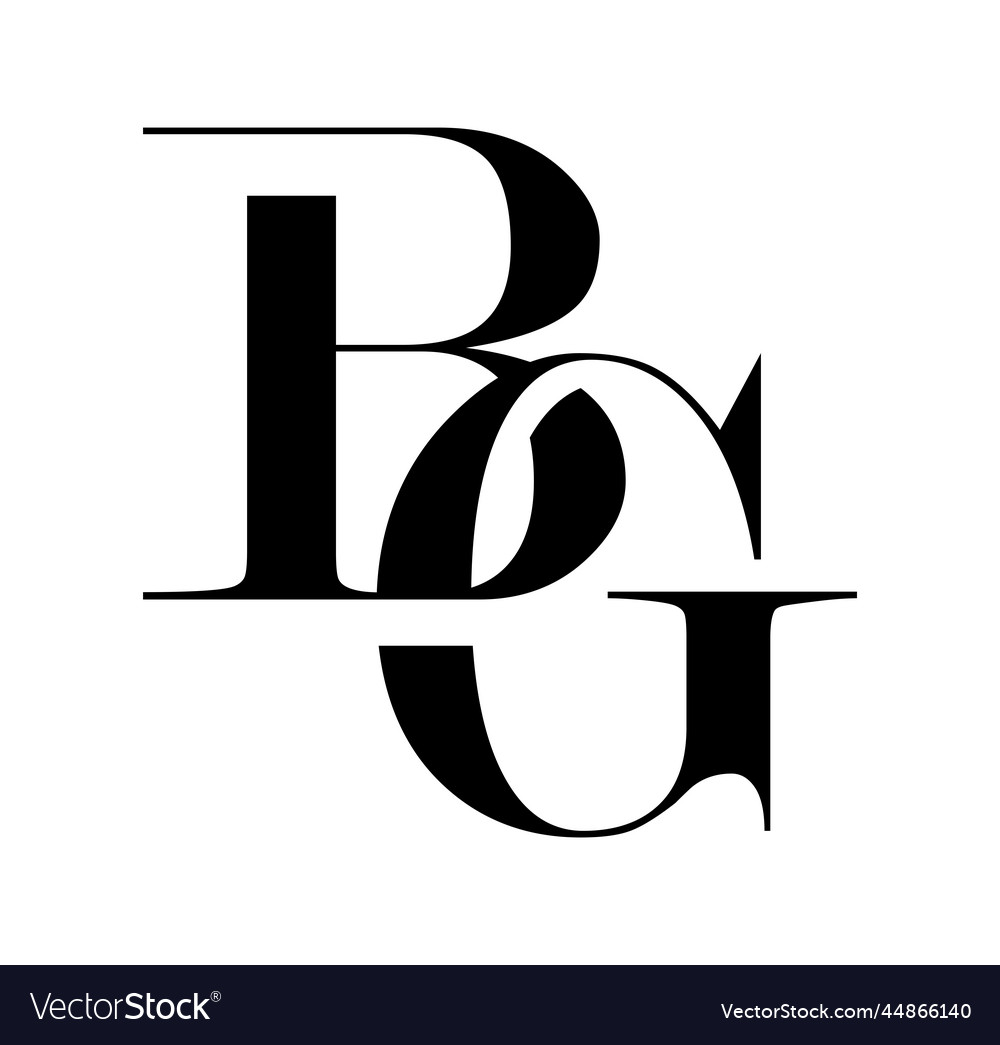 Monogram logo initial letters bg Royalty Free Vector Image
