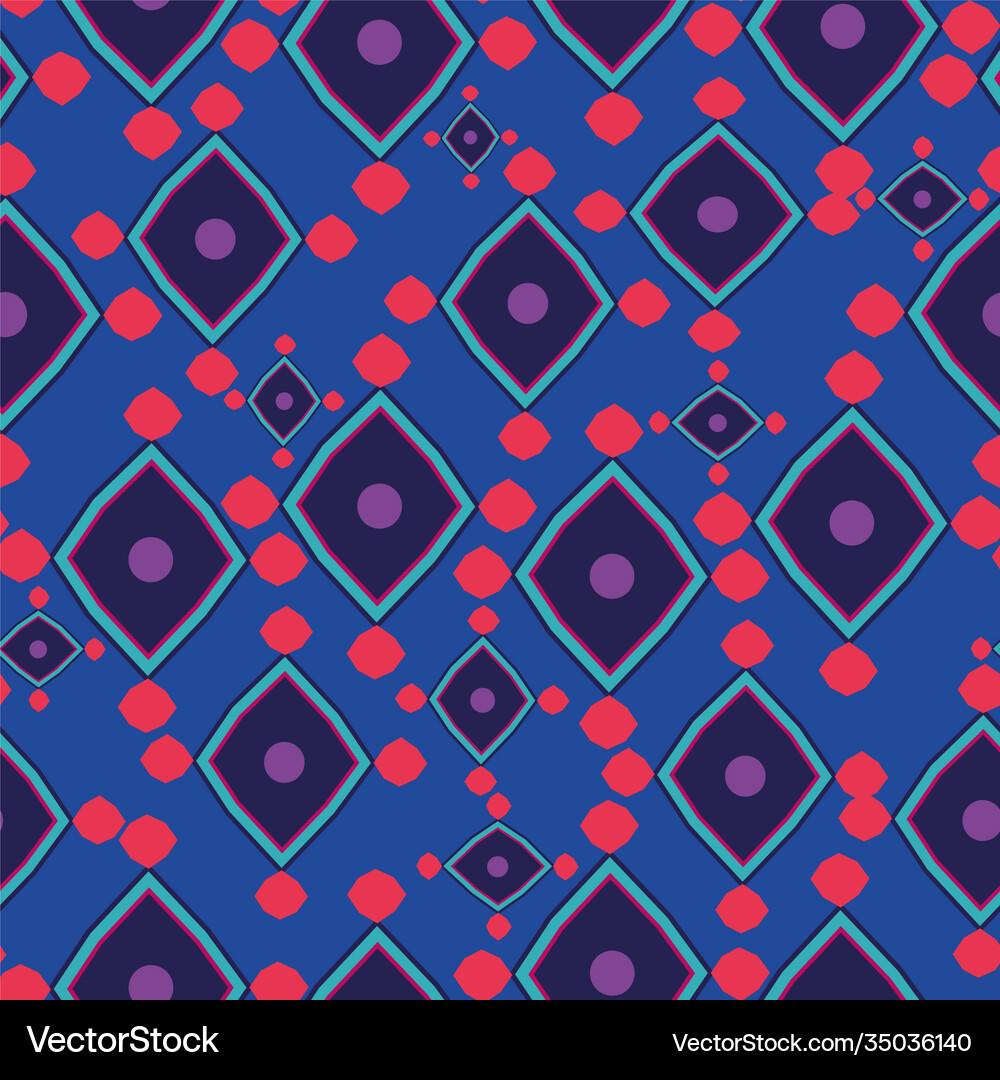 Navy blue with geometric diamond shapes seamless Vector Image