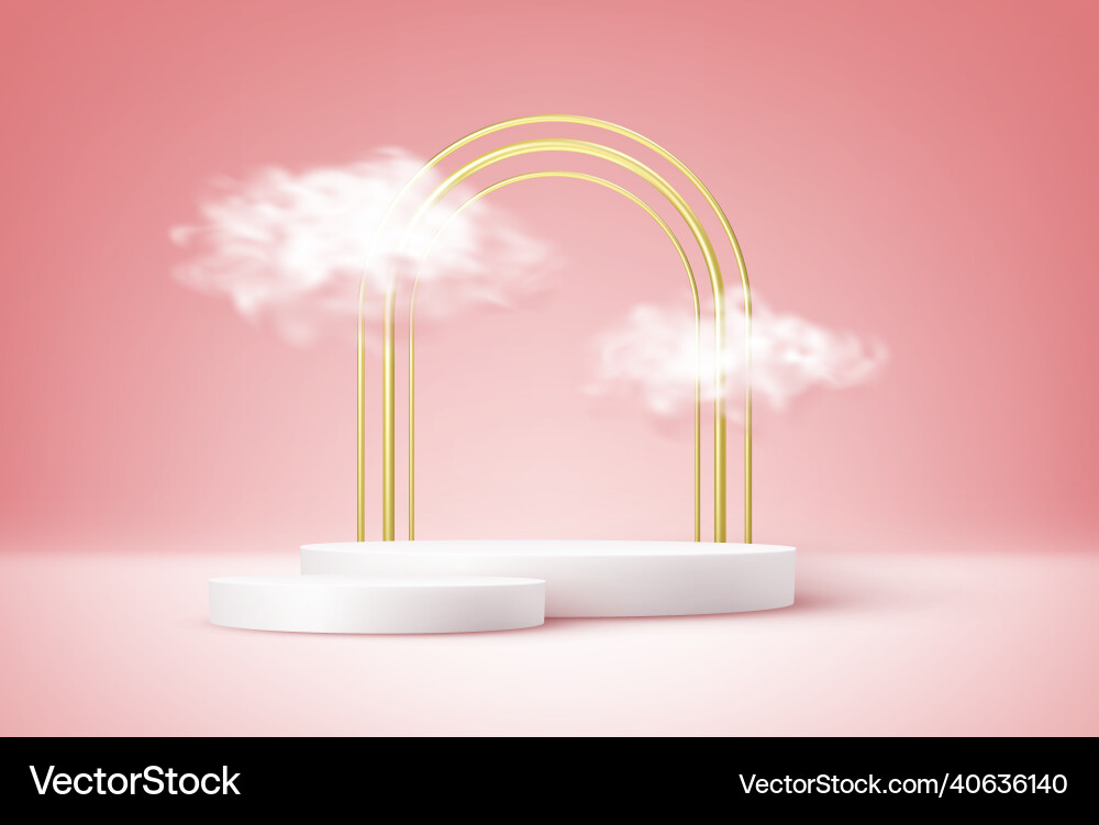 Product display podium decorated with realistic Vector Image