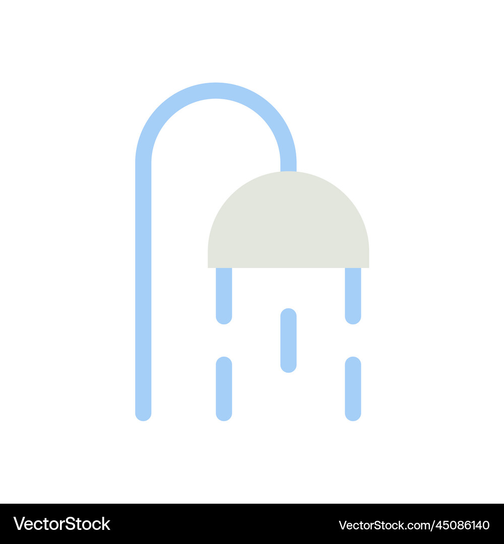 Public shower option flat color ui icon Royalty Free Vector