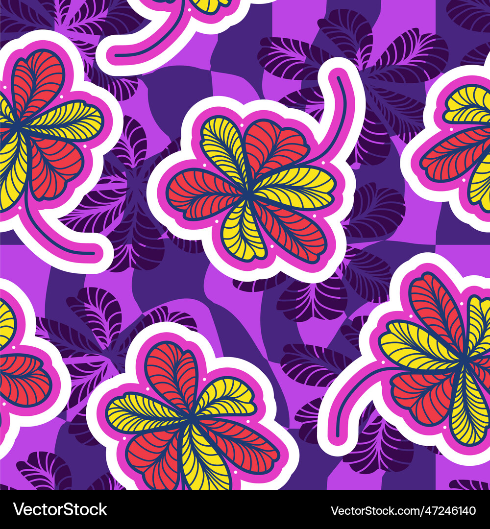 Seamless floral pattern in retro 90s style Vector Image