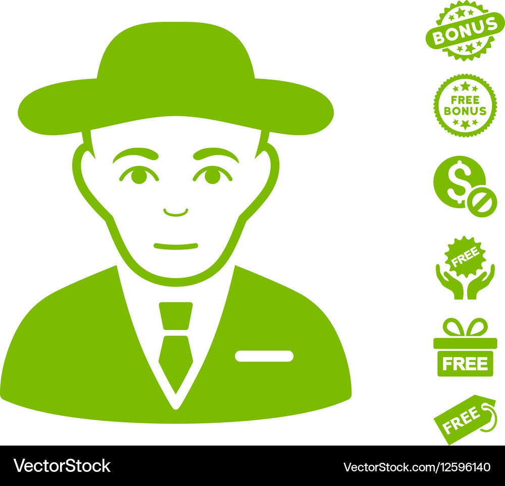 Secret service agent icon with free bonus Vector Image
