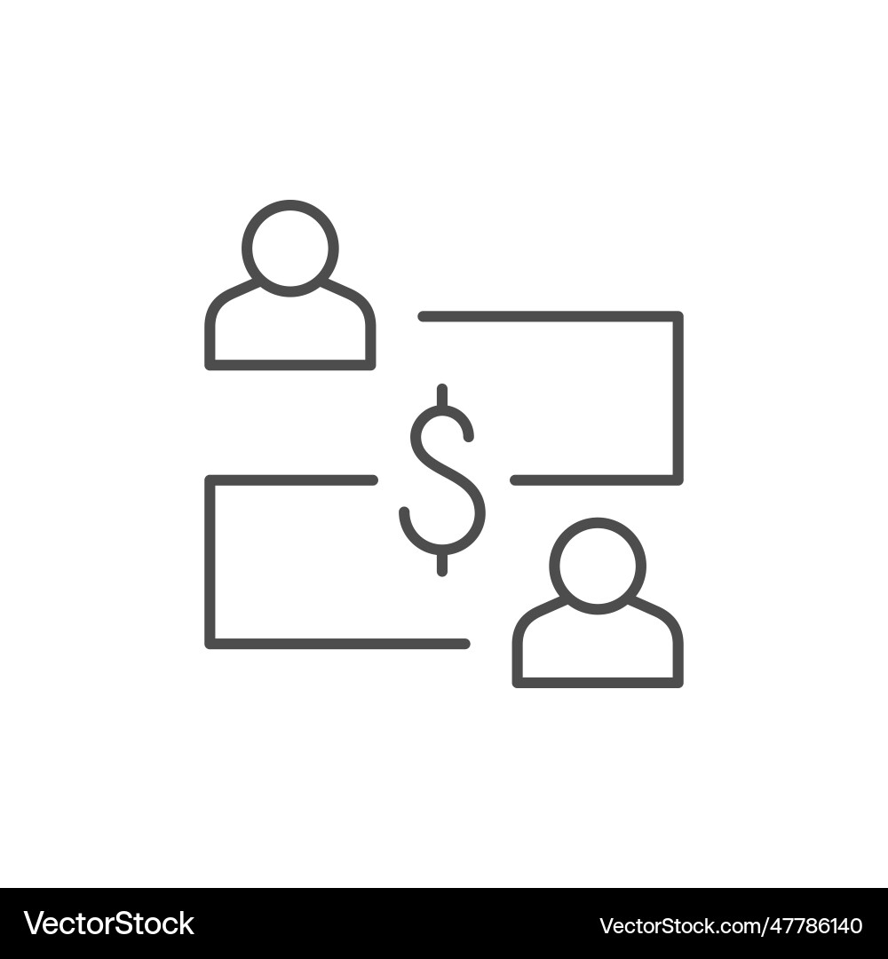 Sending money line outline icon Royalty Free Vector Image