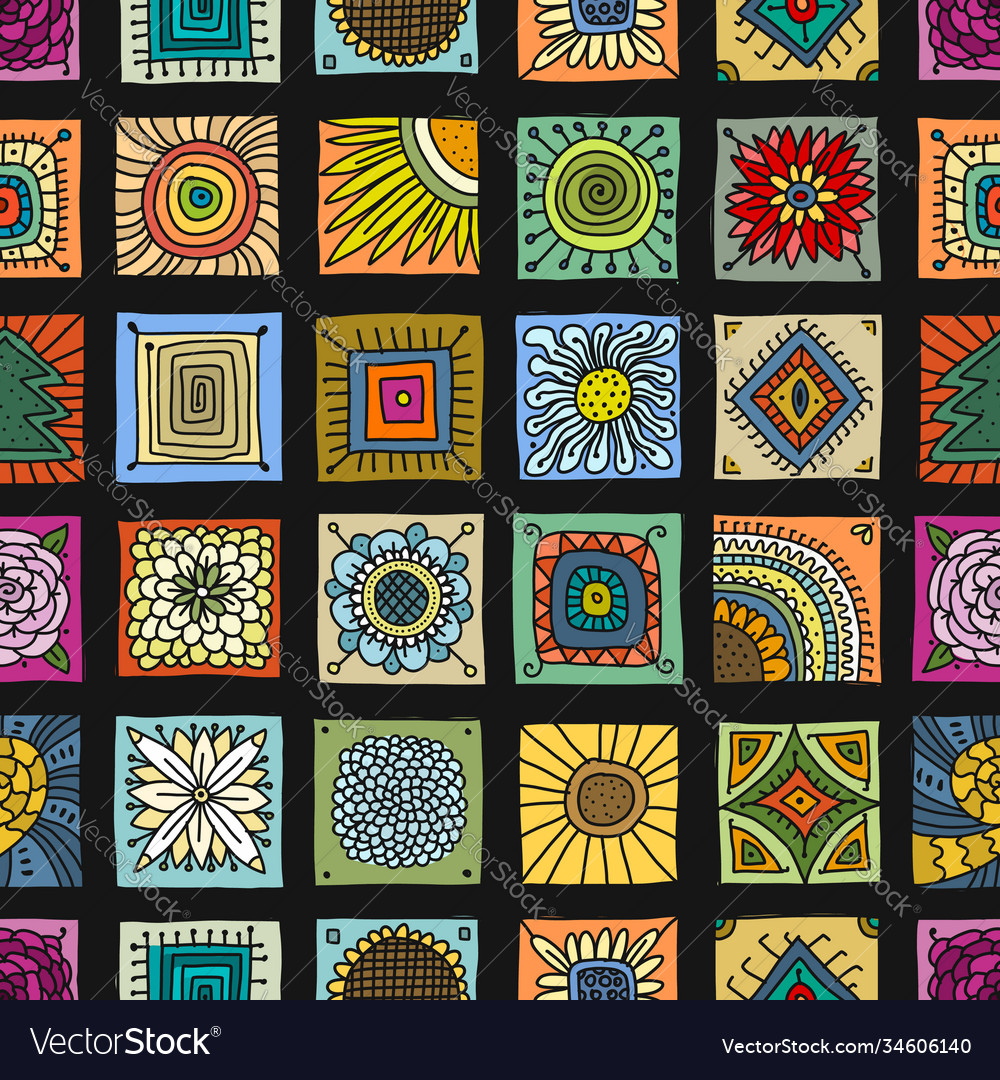 Talavera pattern indian patchwork turkish Vector Image