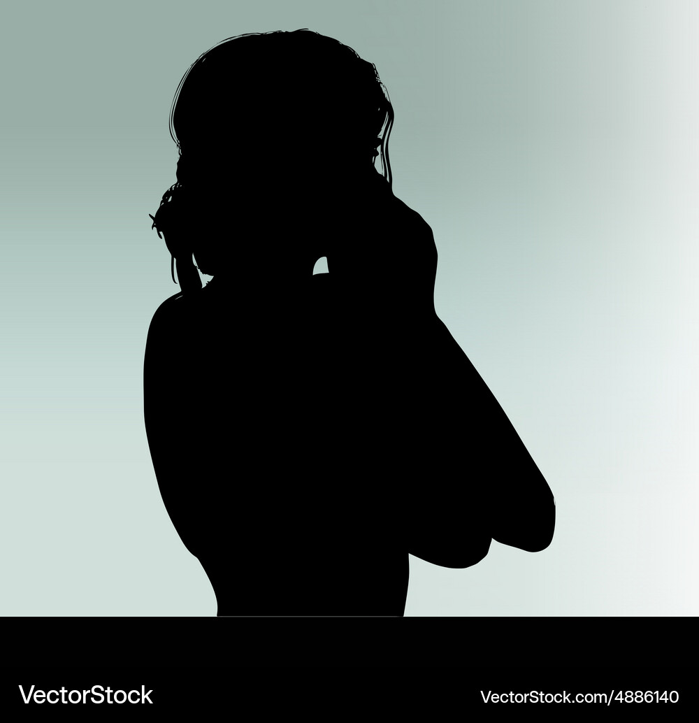 Woman silhouette with hand gesture hands Vector Image