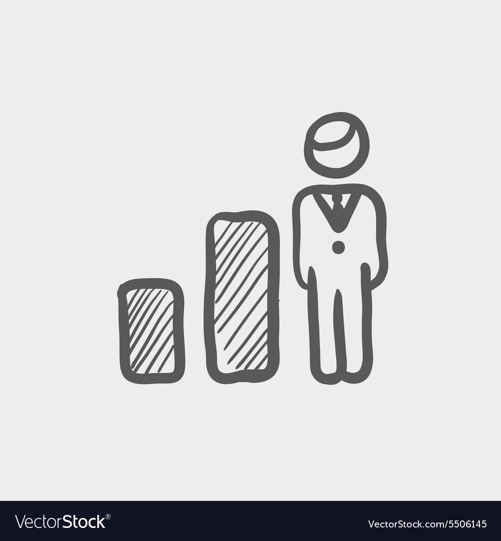 Businessman and graph sketch icon Royalty Free Vector Image Businessman and graph sketch icon Royalty Free Vector Image