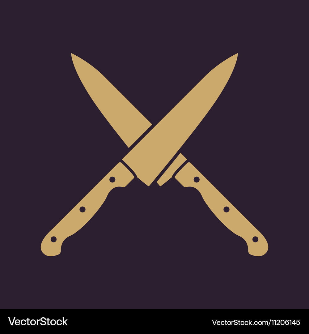 Crossed knives icon knife and chef kitchen Vector Image