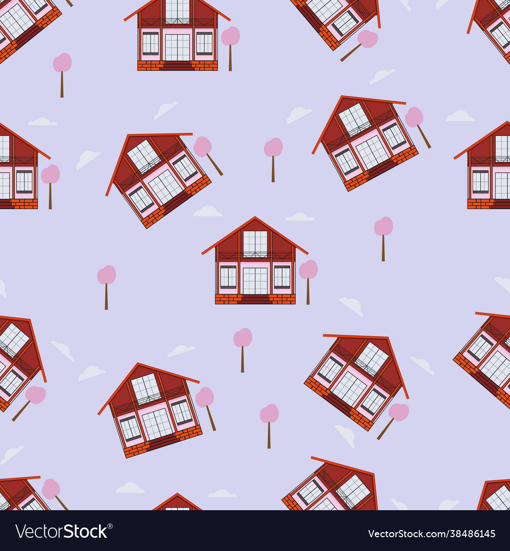 House pattern Royalty Free Vector Image - VectorStock