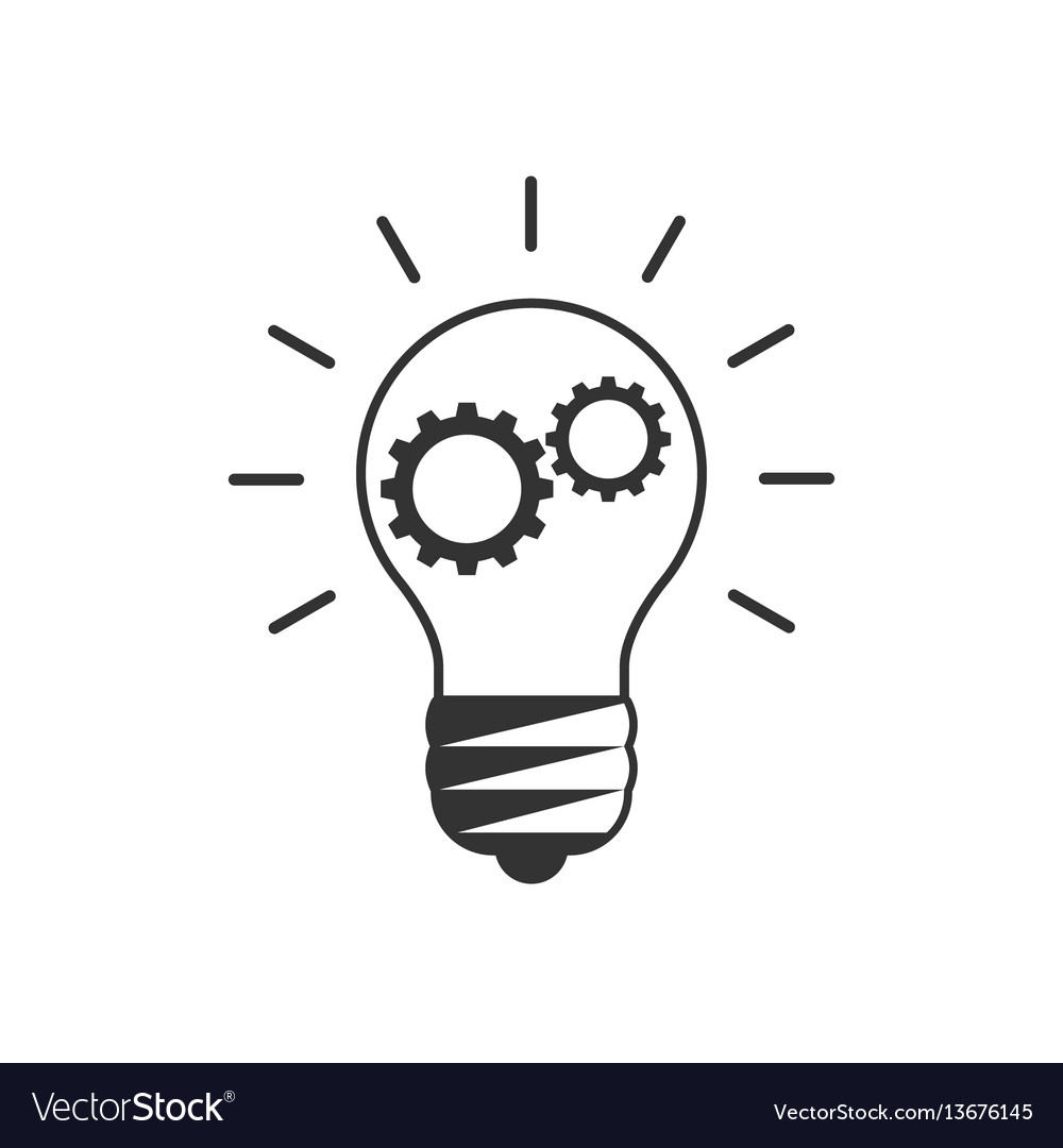 Lightbulb with cogs inside Royalty Free Vector Image
