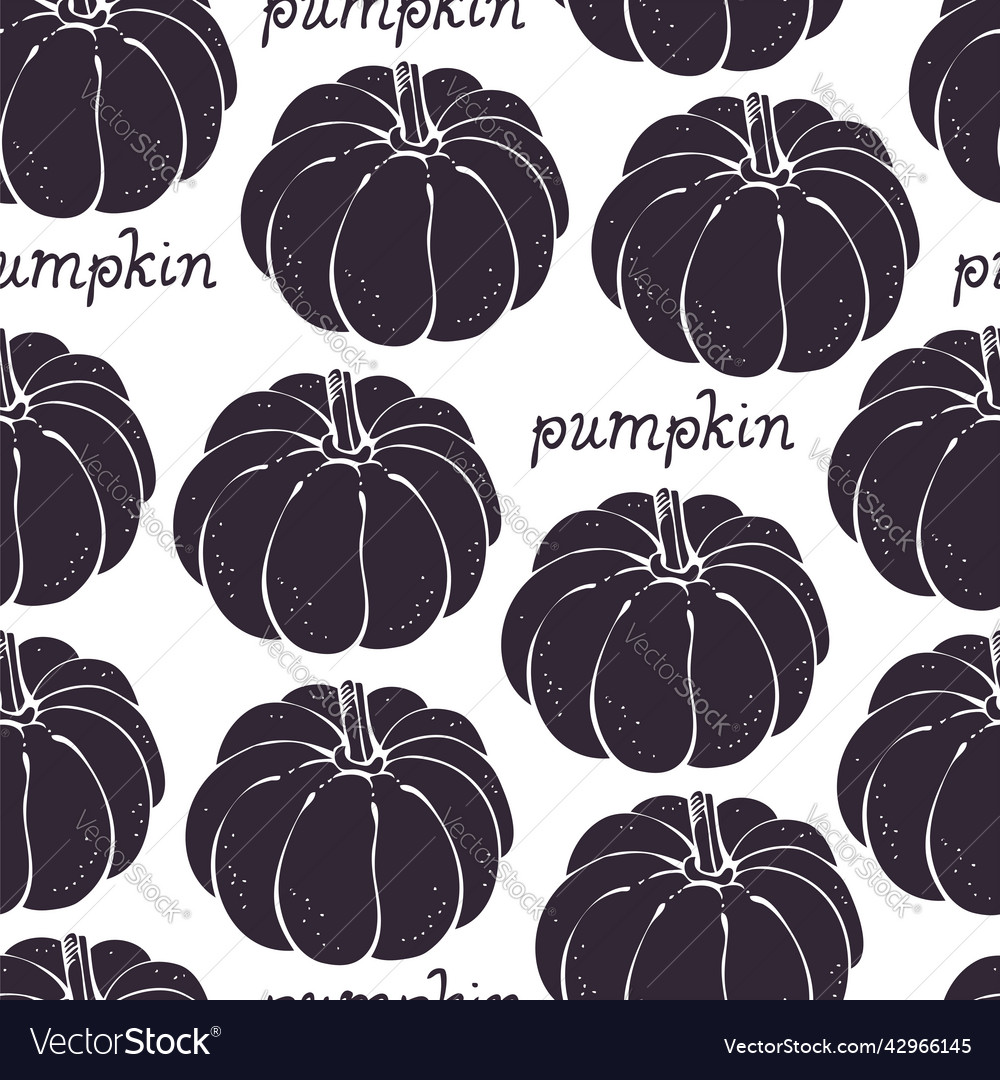 Pumpkin seamless pattern Royalty Free Vector Image
