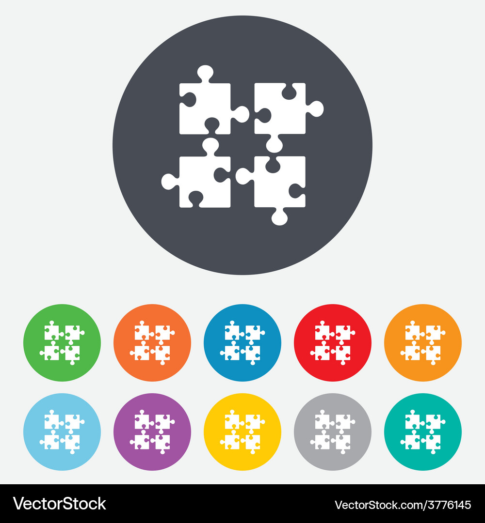 Puzzles pieces sign icon strategy symbol Vector Image
