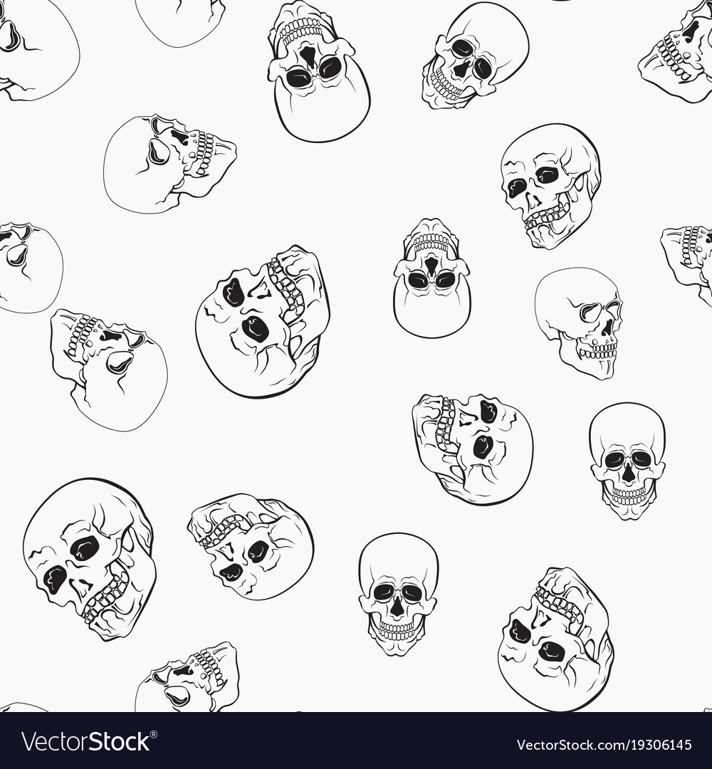 Skulls pattern or seamless texture Royalty Free Vector Image