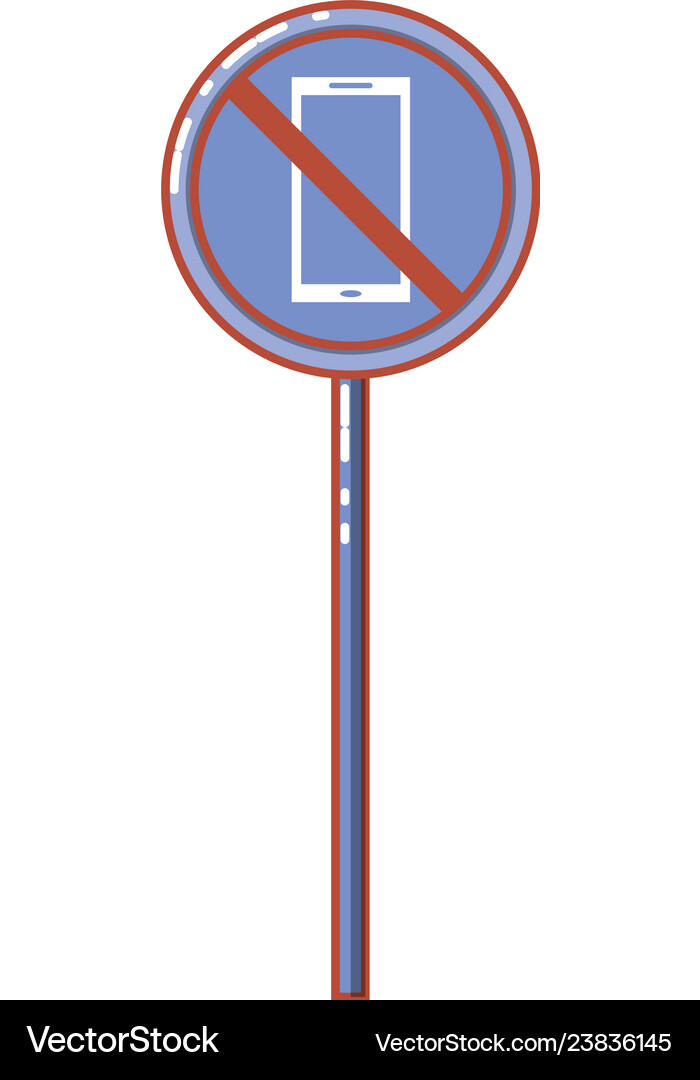 Traffic signal with dont use smartphone Royalty Free Vector