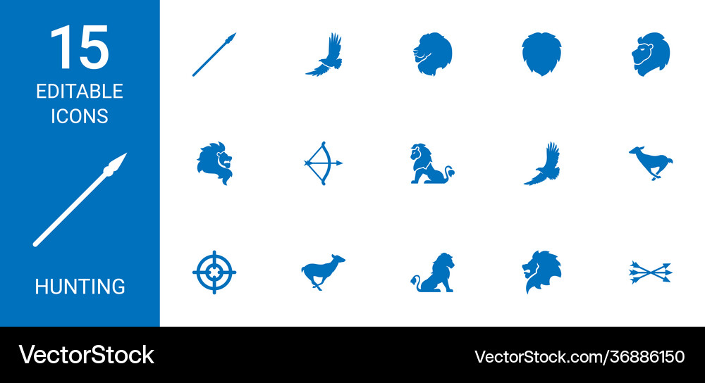 15 hunting icons Royalty Free Vector Image - VectorStock