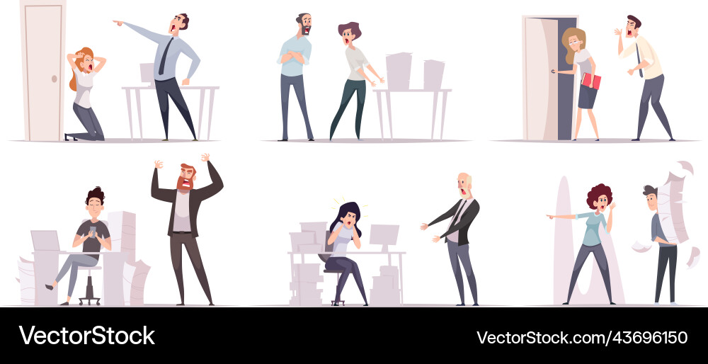 Aggressive businessman angry office managers Vector Image