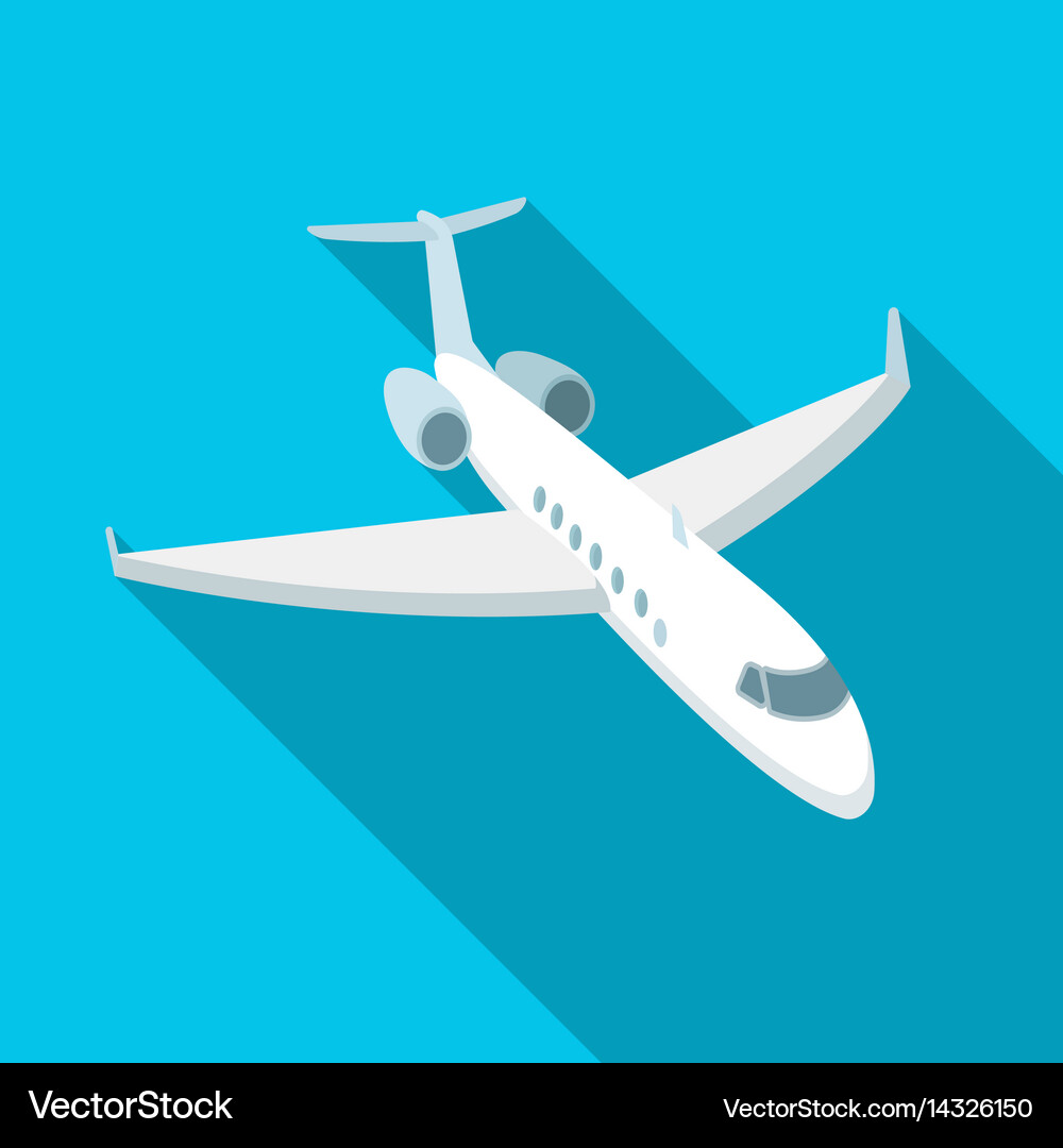 Airplane icon in flat style isolated on white Vector Image