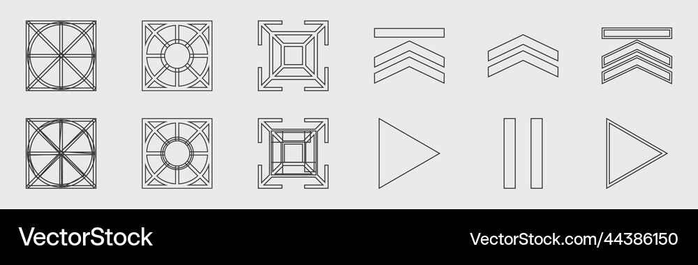 Brutalism shapes minimalist geometric elements Vector Image