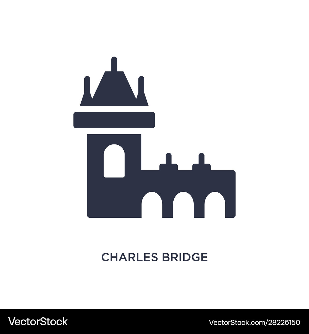 Charles bridge icon on white background simple Vector Image