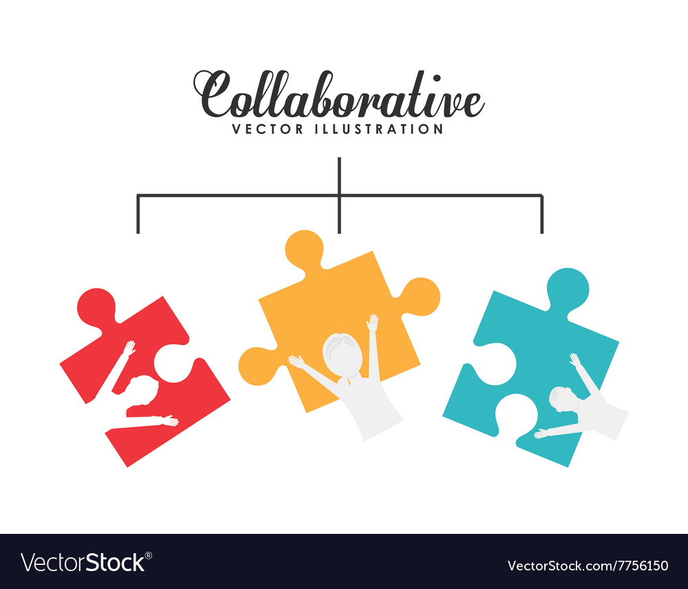 Collaborative concept design Royalty Free Vector Image