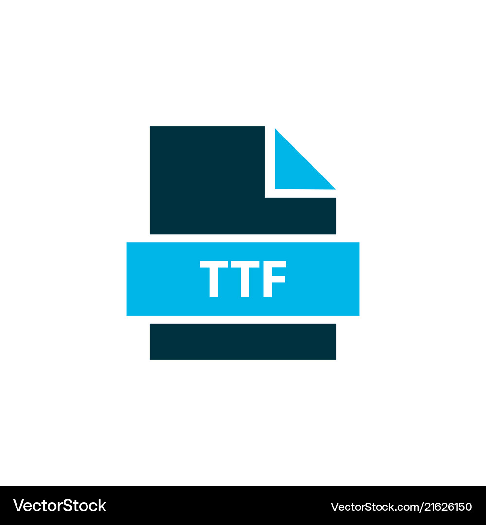 File ttf icon colored symbol premium quality Vector Image