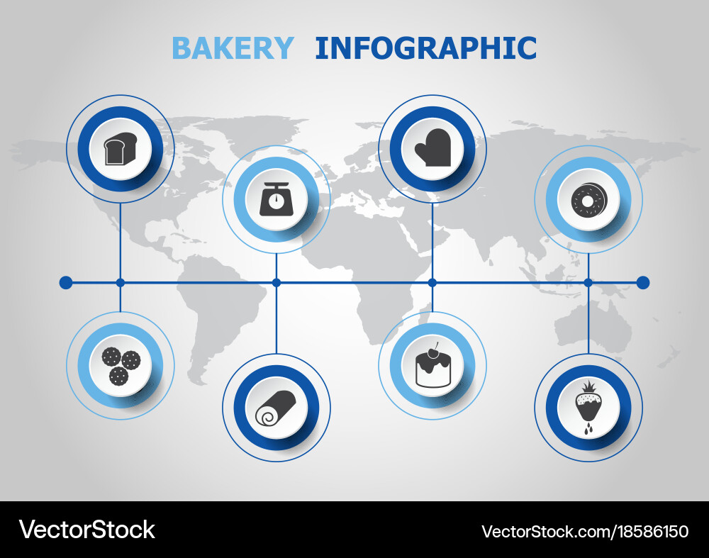 Infographic design with bakery icons Royalty Free Vector