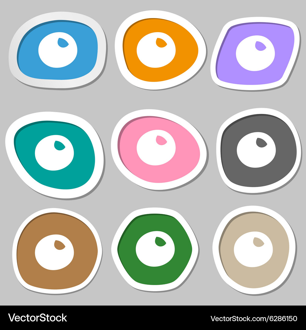 Number zero icon sign multicolored paper stickers Vector Image